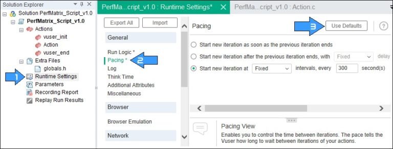 Export/Import Runtime Settings in LoadRunner | Default Time