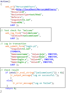 web_reg_find | Add text check web_reg_find in LoadRunner Script