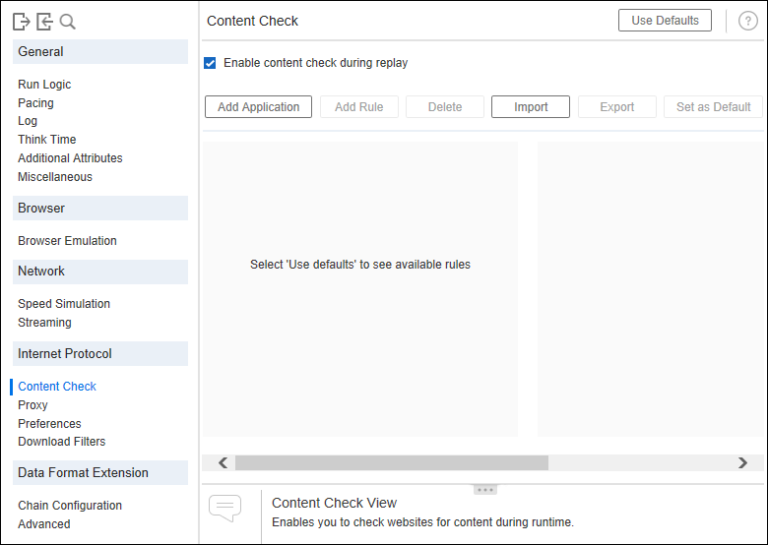LoadRunner - Runtime Settings - Content Check - PerfMatrix