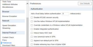 LoadRunner - Runtime Settings - Preferences - Authentication