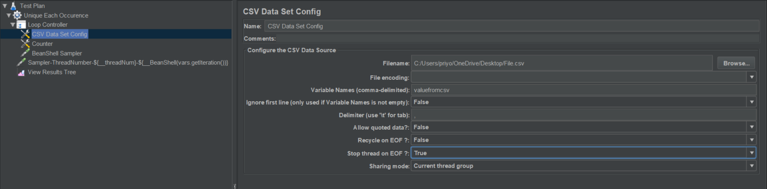 JMeter Parameter Setting - Unique Each Occurrence - PerfMatrix