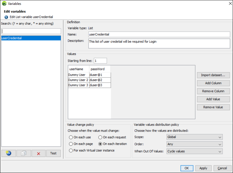 Neoload Parameterization Variable Steps To Define A Variable