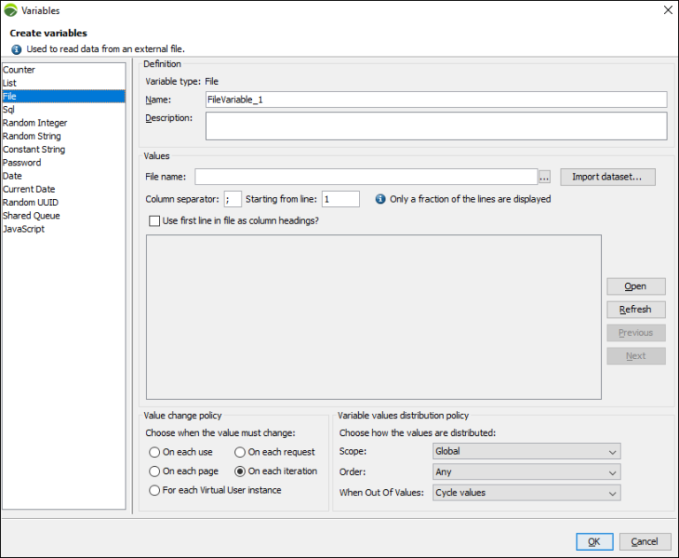 NeoLoad - Parameterization (Variable) - Steps to define a Variable