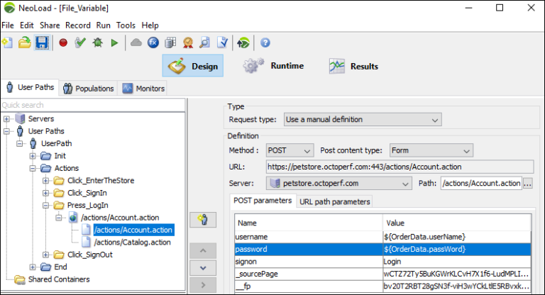 NeoLoad - File Variable - External File & Test Data