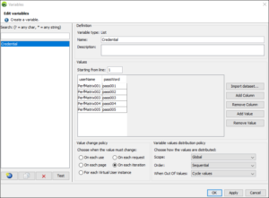 NeoLoad - List Variable | Type of Variables | Parameterization